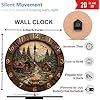 Amazon.com: Rustic Cabin Mountain Scene Wall Clock Wood Log Cabin Home ...