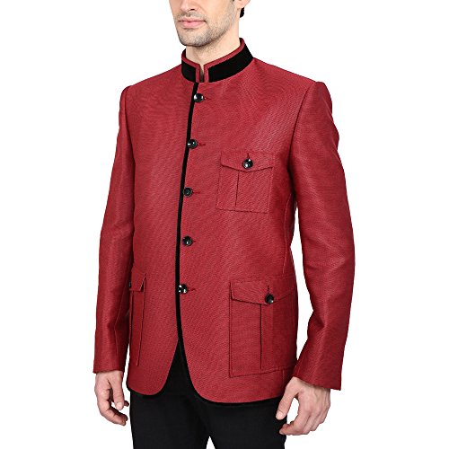 indian ATTIRE Men's Blended Soft Jute Indo-Western Bandgala (Indian ...