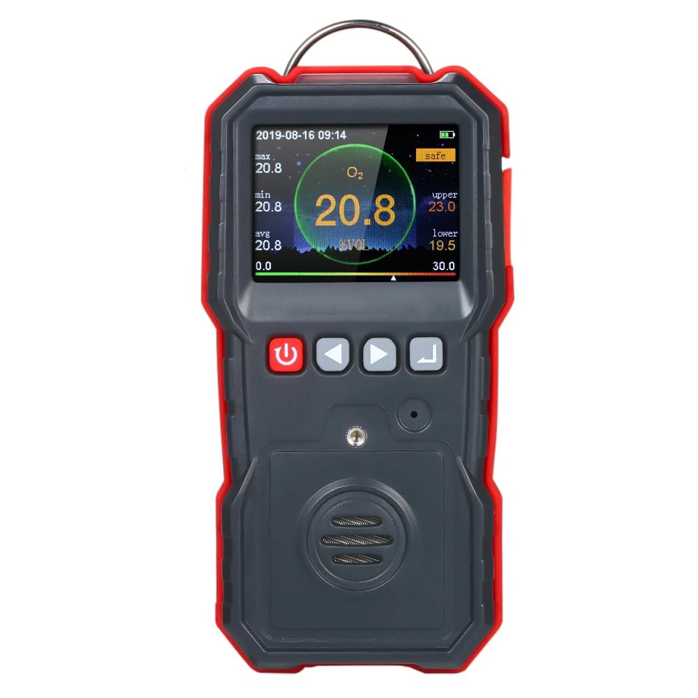 Genex Professional Oxygen Gas Monitor with Alarm and Data Recording - 0 to 30% VOL - High ...