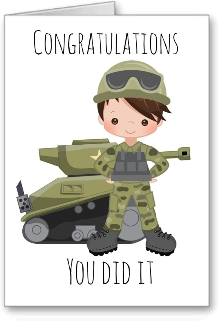 Army Soldier Congratulations Card Military Brown Hair New Job ...