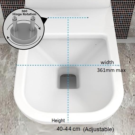 Square Toilet Seat Soft Close Toilet Seat Quick Release Loo Seat Easy ...