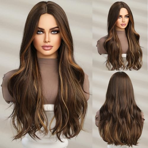 Amazon.com: ORAVISTA Wigs Human Hair Mixed Synthetic for Women Long ...