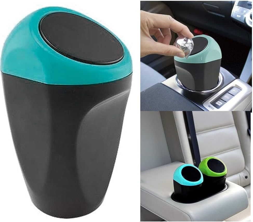 APPUCOCO Mini Car Trash Bin Can Holder Dustbin - Black (L 17 x W 6.5 ...