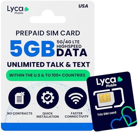 Amazon.com: Lyca Mobile USA 5G/4G Prepaid SIM Card Kit | Unlimited Data ...