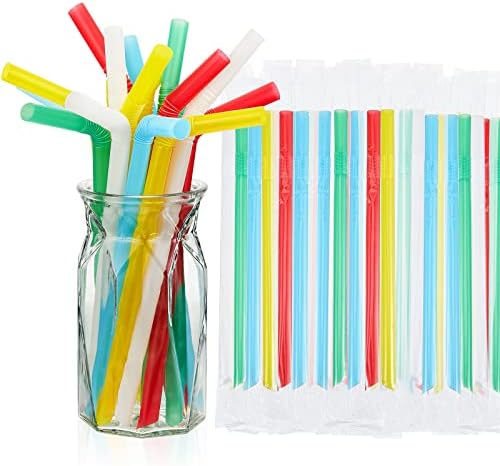 Amazon.com: Tessco 600 Pcs Smoothie Straws Bulk Disposable Bubble Tea ...