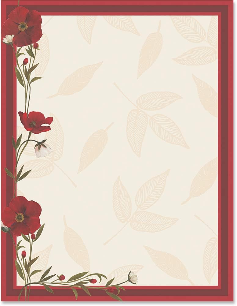 Amazon.com : Paperdirect Statuesque Red Poppies Flowers Spring Invite ...