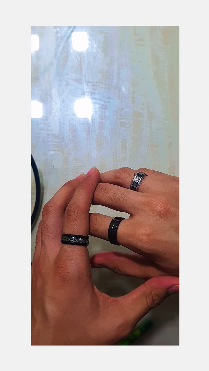 MEENAZ Rings for Men Combo Boys Boyfriend gents friends Silver Ring for ...