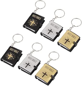 Amazon.com: Leadigol 6PCS Little Bibles Keychain, Mini Bible Keychain ...