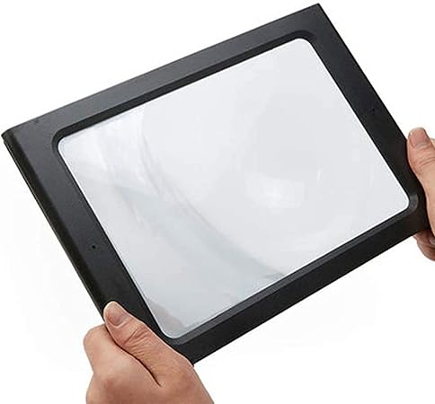 Full Page Reading Magnifier with LED Lighted, 5X Hands-Free Rectangular ...