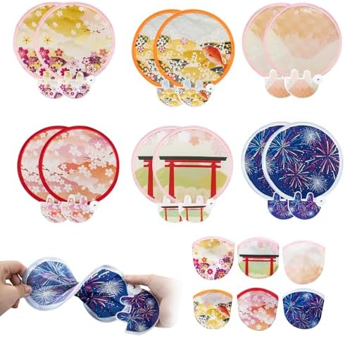 Amazon.com: Heseyomo 6pcs Hand Fans for Women Foldable,Folding Hand Fan ...