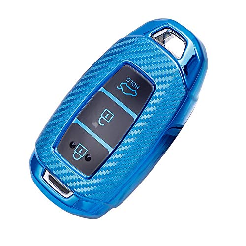 JVCV® Soft TPU Carbon Fiber Style Car Key Cover Compatible with Hyundai ...