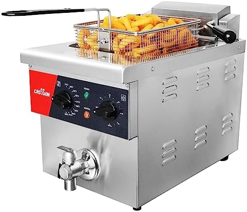 Amazon.com: CROSSON 6L Electric Countertop Deep Fryer Extra Large with ...