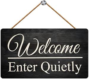Amazon.com: GRTYBHJHG Welcome Enter Quietly Custom Wood Sign Please ...