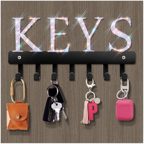 Amazon.com: GUFONKOD Home Wall Mounted Glitter Key Hangers Holder Hooks ...