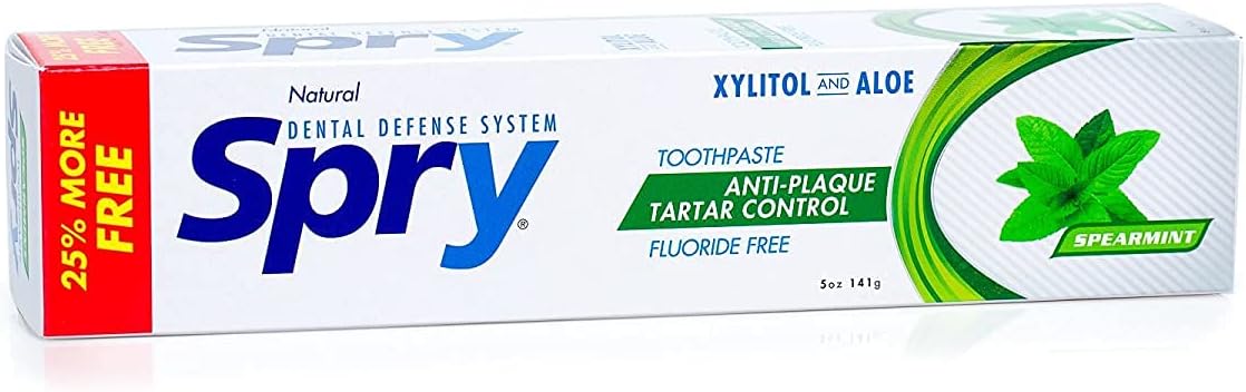 Amazon.com : Spry Xylitol Toothpaste 5oz, Fluoride Free Toothpaste ...
