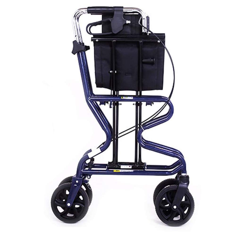 Buy LIUQIGRASS 4 Wheel Walking Frame, Foldable Heavy Duty Shopping Cart ...