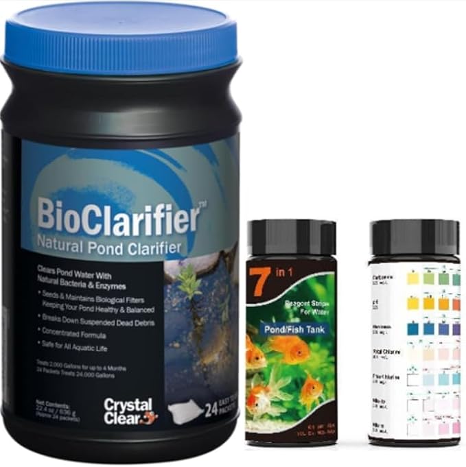 CrystalClear Clarifier 24pkts - With 25 pack of 7 in 1 Pond Test Strips ...