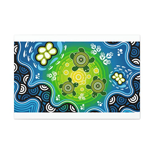 Amazon.com: Underwater Spring - Aboriginal Dotted Art - Cotton Canvas ...