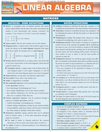 Linear Algebra: QuickStudy Laminated Reference Guide (QuickStudy ...