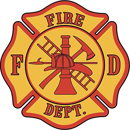 Buy Cool Fire Station Firefighter Badge Cartoon Vinyl Sticker (12" Tall ...