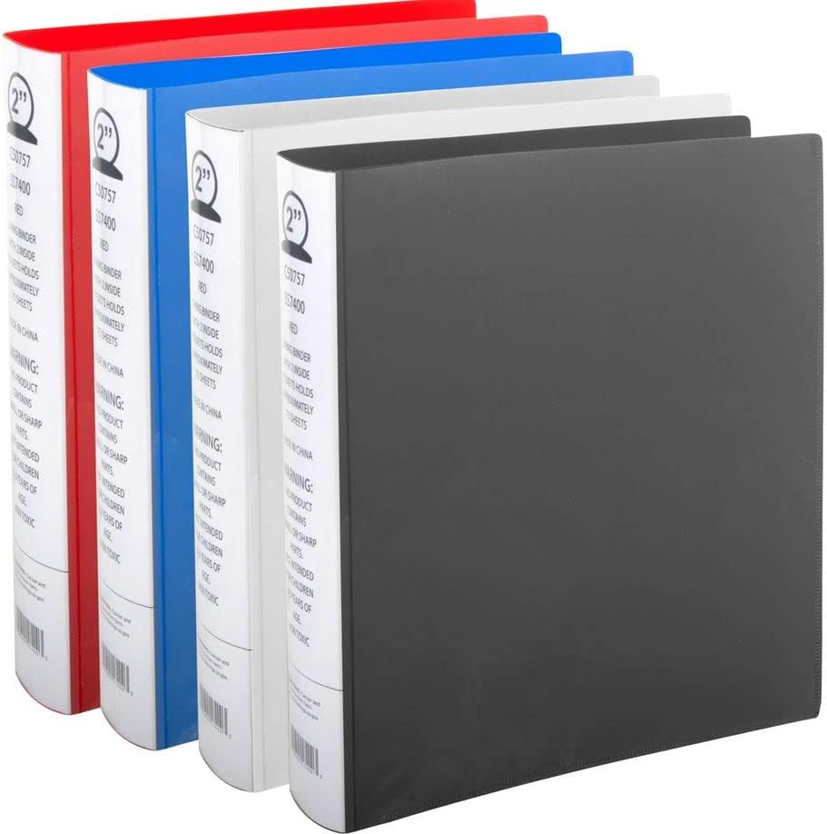 Amazon.com : 25 Pack Binders, Flexible Binders 3 Ring 2 Inch with ...