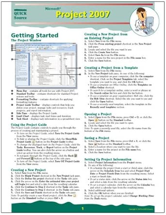Microsoft Project 2007 Quick Source Reference Guide: Quick Source: 9781932104660: Amazon.com: Books