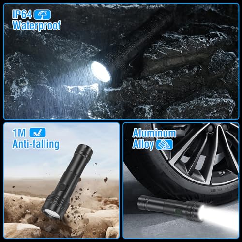 BORUiT ST12 Torches Led Super Bright Rechargeable 1000 Lumens, 2 Pack ...