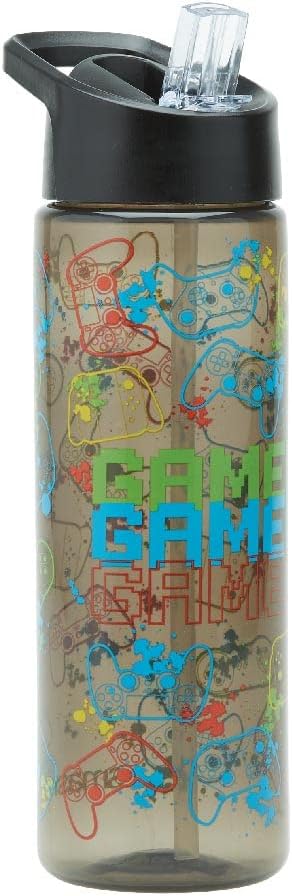 Smash Gamer Water Bottle with Straw 700ml, Black, Balck : Amazon.co.uk ...