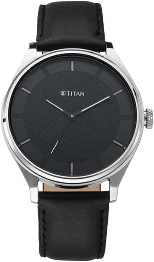 Titan Men's Urban Edge Lustrous Silver Dial Leather Analog Watch ...