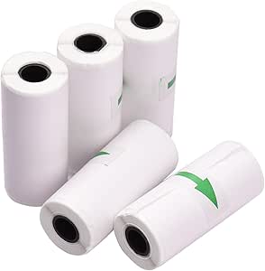 Amazon.com: 5pcs Adhesive Thermal Receipt Sticker Paper Rolls 57*25mm ...