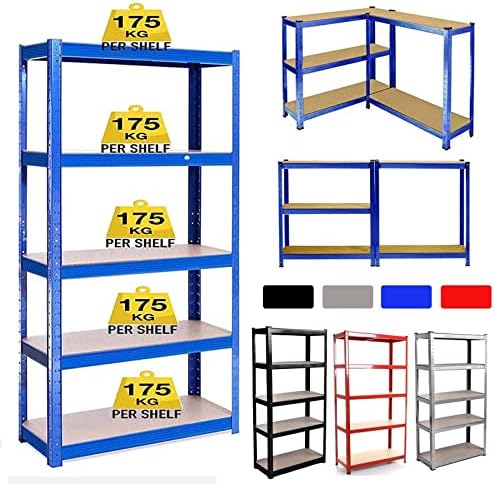AutoBaBa 5 Tier Heavy Duty Boltless Garage Shelving Units - 150 x 70 x ...