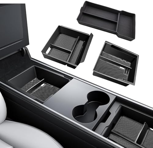 Amazon.com: tslmodely 3 Piece Center Console Organizer Tray for Tesla ...