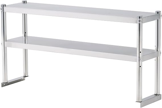 Amazon.com: KUARBARR Stainless Steel Shelf 2 Tier Stainless Overshelf ...