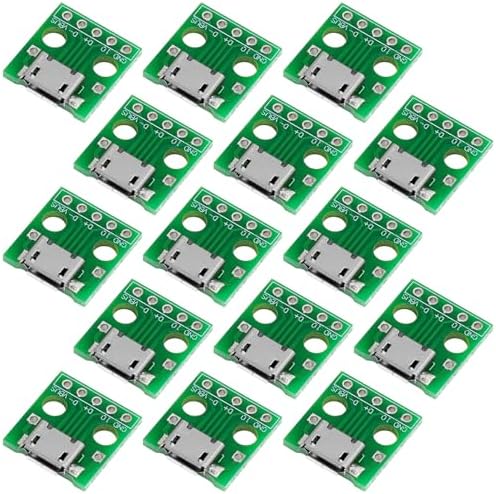 Amazon.com: MakerHawk 15 Pcs Micro USB to DIP Adapter 5 Pin Female ...