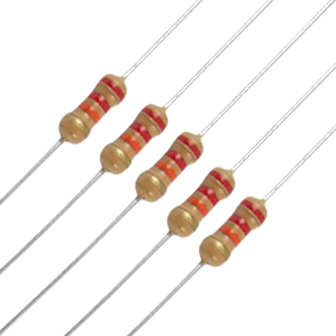 ZoiKoM 100 x Resistors 22K ohm 1/4W 250V 5% Carbon Film 22KR (100 x ...