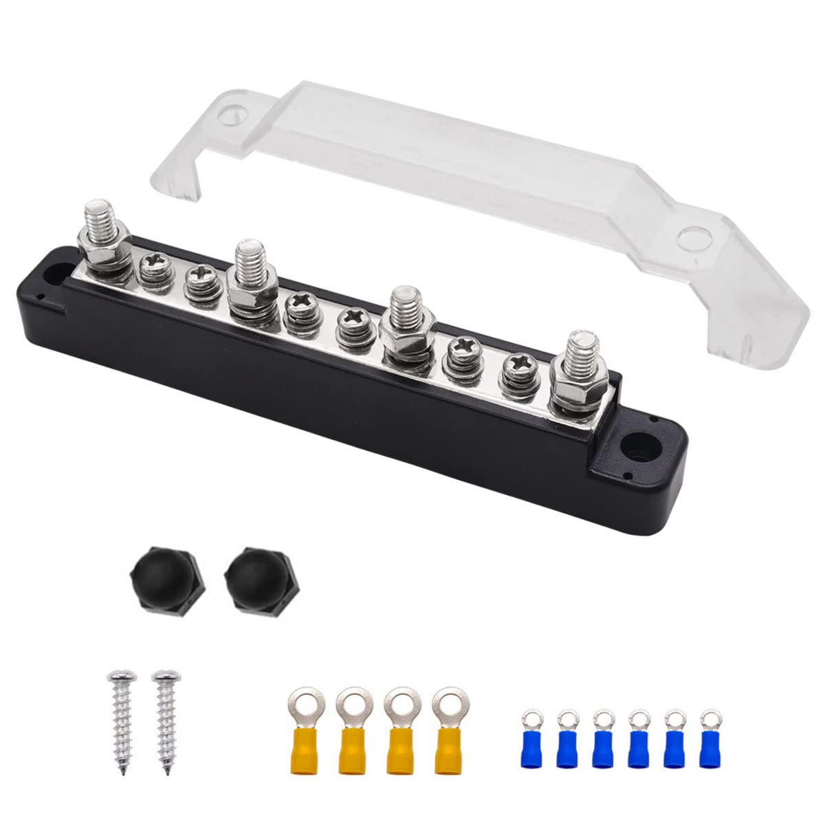 Amazon.com: Seamaka Black Power Distribution Terminal Block with Cover ...