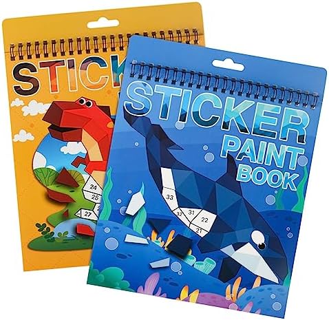 Amazon.com: 2 Pack Crafts for Kids Ages 4-8 Paint by Sticker, Reusable ...