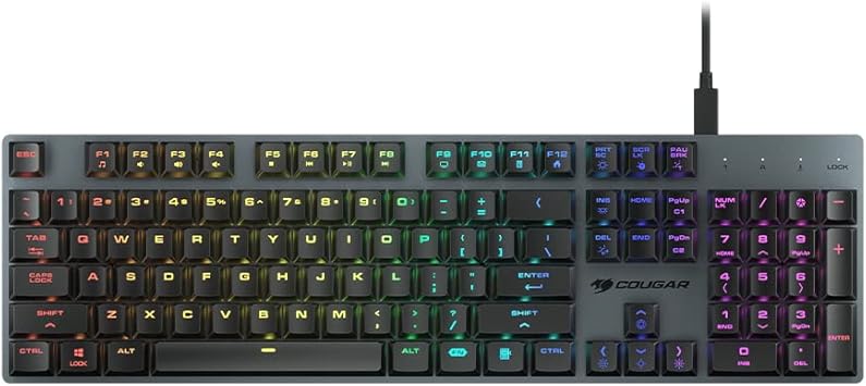 Amazon.com: COUGAR LUXLIM CGR-WO1MI-LUX Gaming Keyboard, Red Switches ...