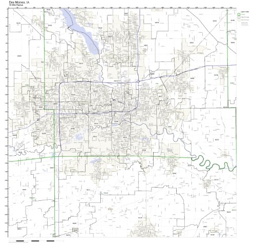 Amazon.com : Des Moines, IA ZIP Code Map Not Laminated : Prints ...