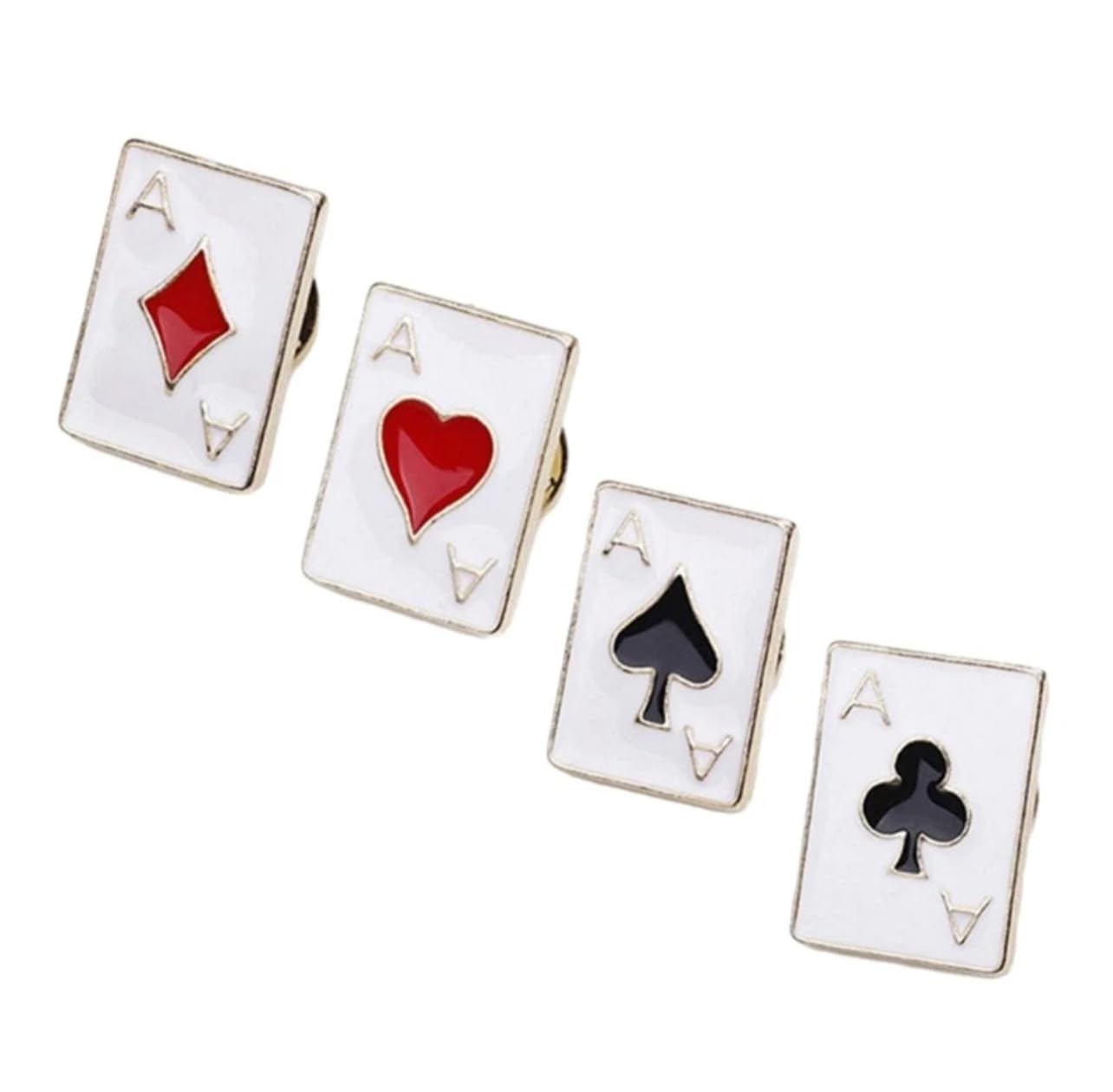 Set de 4 Piezas/Juego de Pines De Ropa Metálicos/Poker Naipes Cartas ...