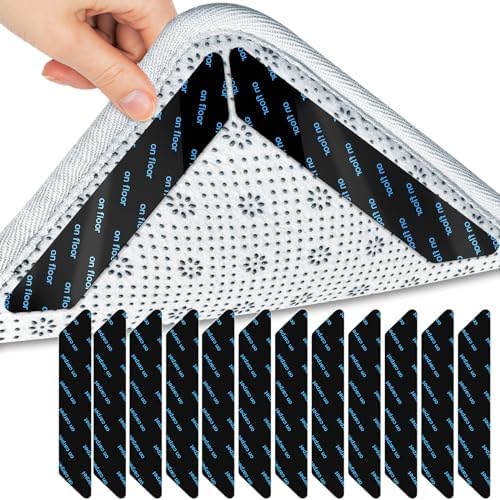 Sumwitum Rug Gripper,12 PCS Washable & Reusable Rug Grippers,Underlay ...