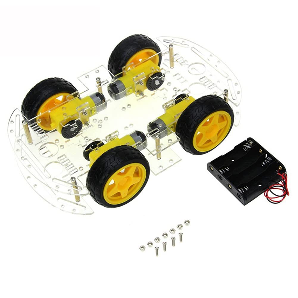 Buy Tuccbay Smart Car Chassis Kit DIY Robot for Stepper Motor Encoder ...