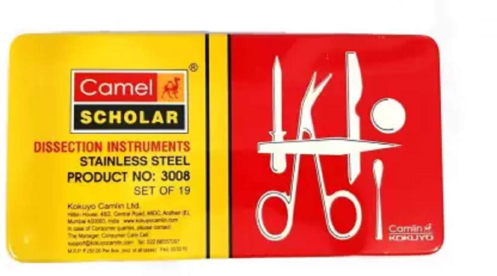 Camlin Scholar Dissection Instruments Stainless Steel Geometry Box ...