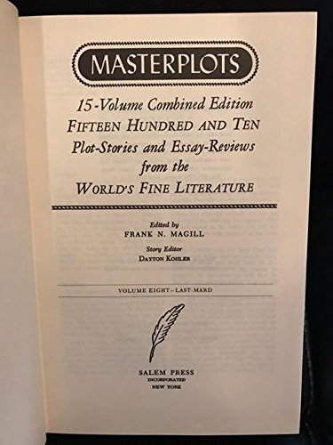 Masterplots, Vol. 8 Last-Mard : Magill, Frank N.: Amazon.com.mx: Libros