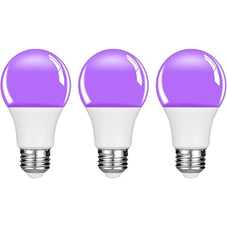 LEMENG LED Black Lights Bulb 9W Blacklight A19(75Watt Equivalent), E26 ...