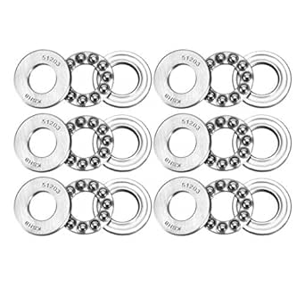 uxcell 51203 Thrust Ball Bearings 17mm x 35mm x 12mm Chrome Steel ABEC3 ...