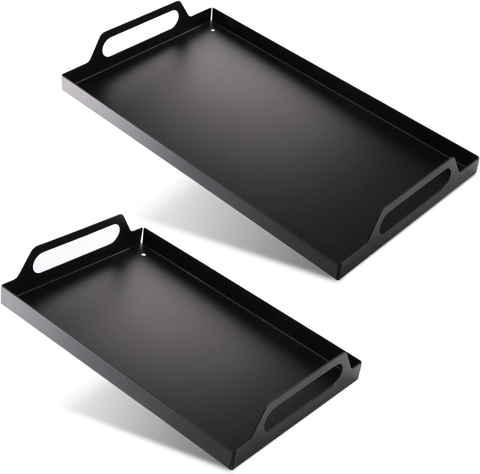 Amazon.com: Black Metal Coffee Table Tray with Handles, Rectangle ...