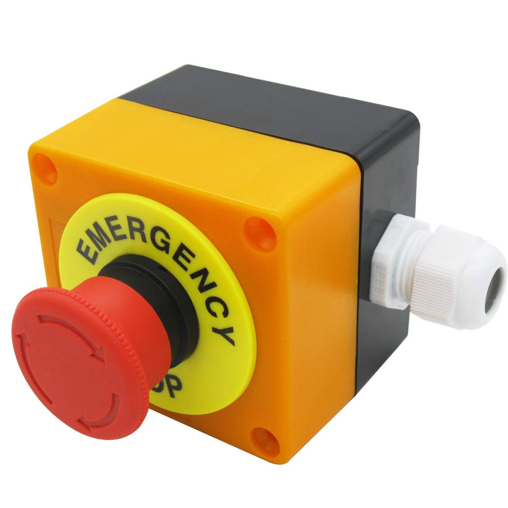 Snapklik.com : Mxuteuk 22mm 1NC 1NO Red Mushroom Emergency Stop Push ...