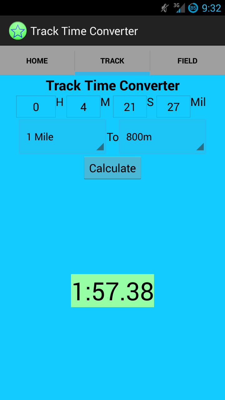 Track and Field Time Converter - App on Amazon Appstore