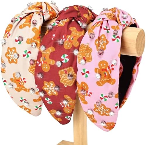 Amazon.com : CiyvoLyeen Gingerbread Headband Ribbon Knotted with ...
